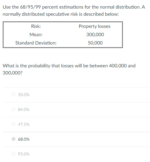 Solved Use the 68/95/99 ﻿percent estimations for the normal | Chegg.com