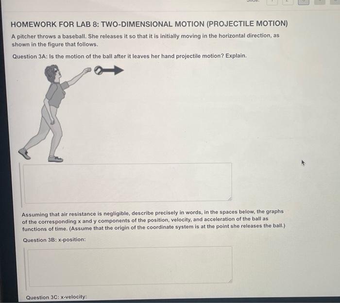 Solved HOMEWORK FOR LAB 8: TWO-DIMENSIONAL MOTION | Chegg.com