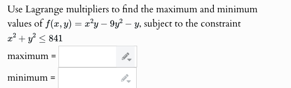 Solved Use Lagrange multipliers to find the maximum and | Chegg.com