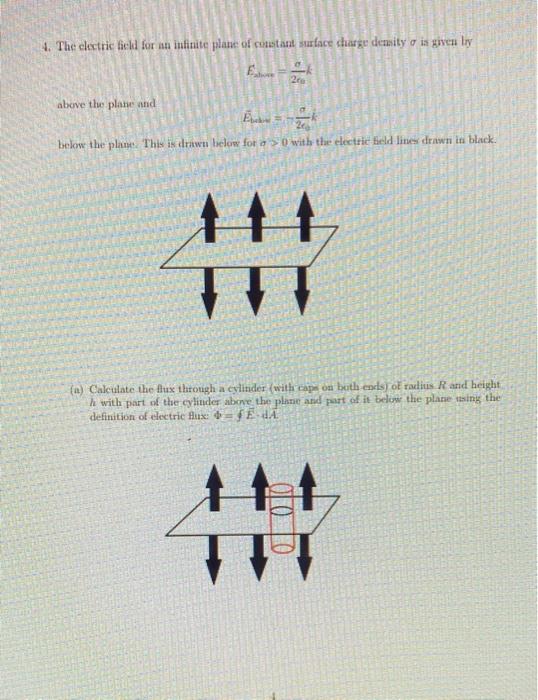 Solved 4. The chetric feld for an infinite plane of constant | Chegg.com