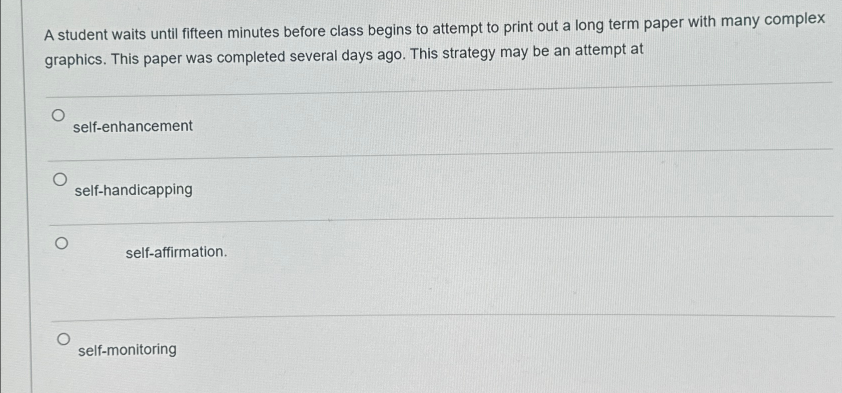 Solved A student waits until fifteen minutes before class | Chegg.com