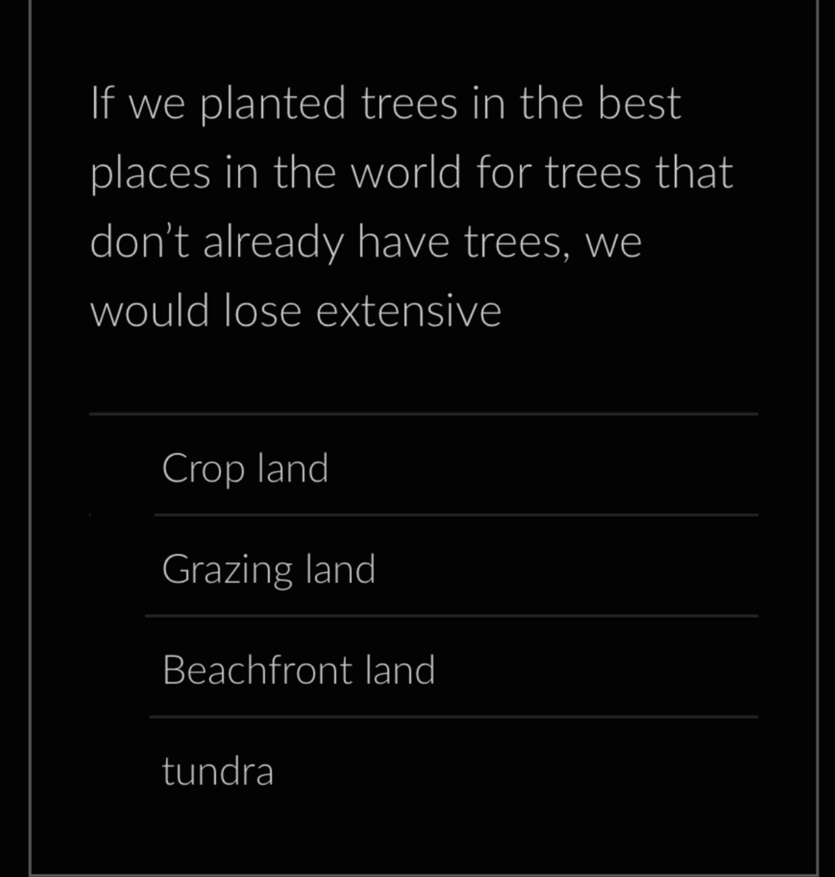 Solved If we planted trees in the best places in the world | Chegg.com