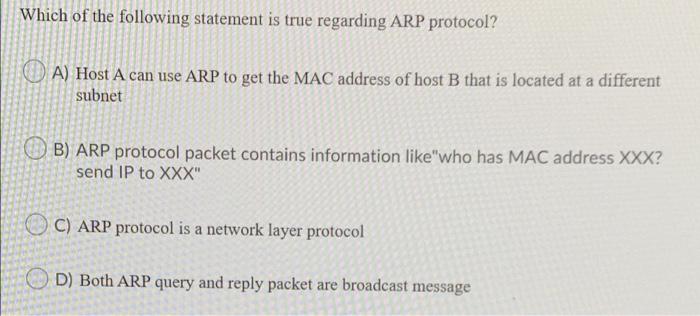 Solved Which of the following statement is true regarding | Chegg.com