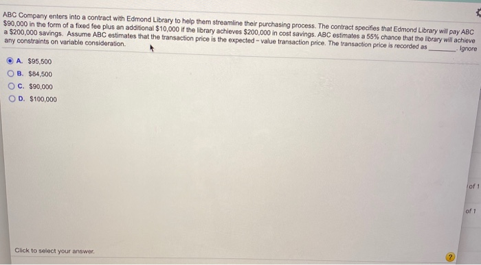 Solved ABC Company enters into a contract with Edmond | Chegg.com