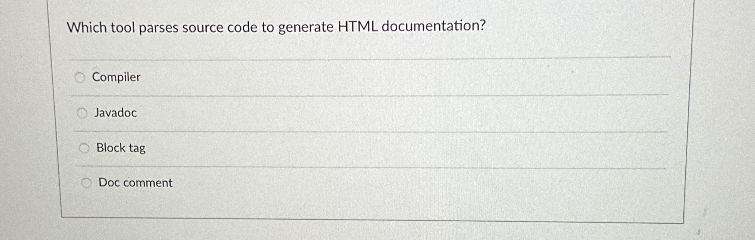 Solved Which tool parses source code to generate HTML | Chegg.com