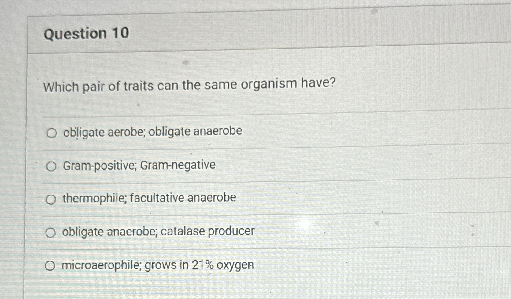 Solved Question 10Which pair of traits can the same organism | Chegg.com