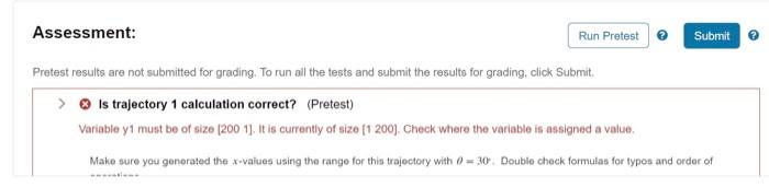 Solved Matlab Grader: projectile motion (hard) Projectile | Chegg.com