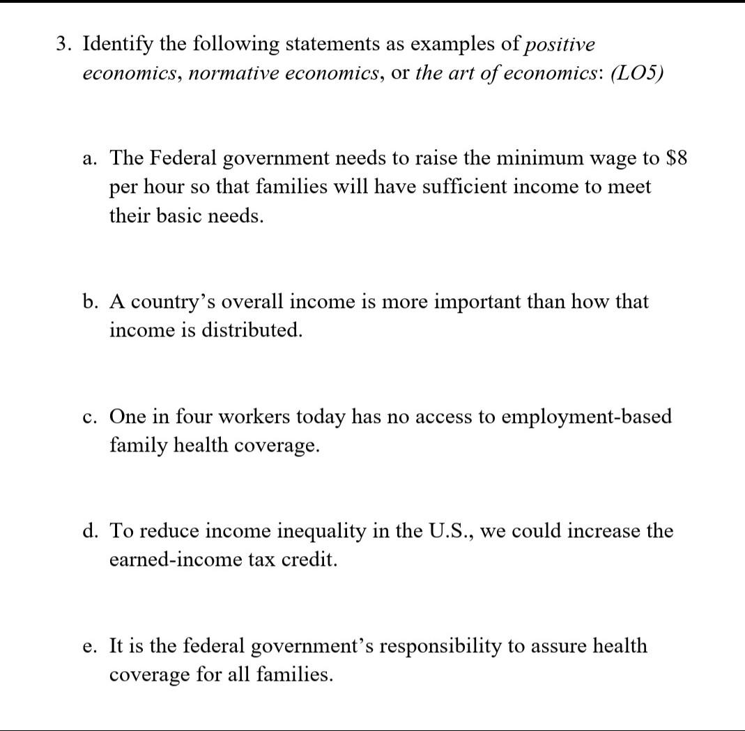 Solved Identify the following statements as examples of | Chegg.com