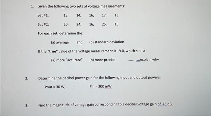 Solved For each set, determine the: (a) average and (b) | Chegg.com