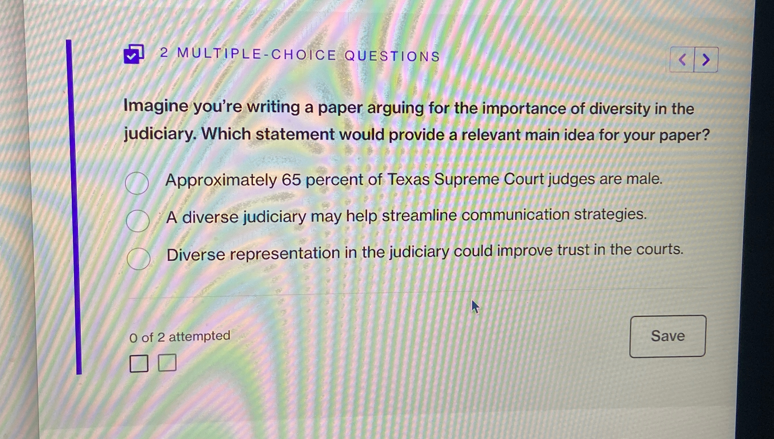 Solved 2 ﻿MULTIPLE-CHOICE QUESTIONSImagine you're writing a | Chegg.com