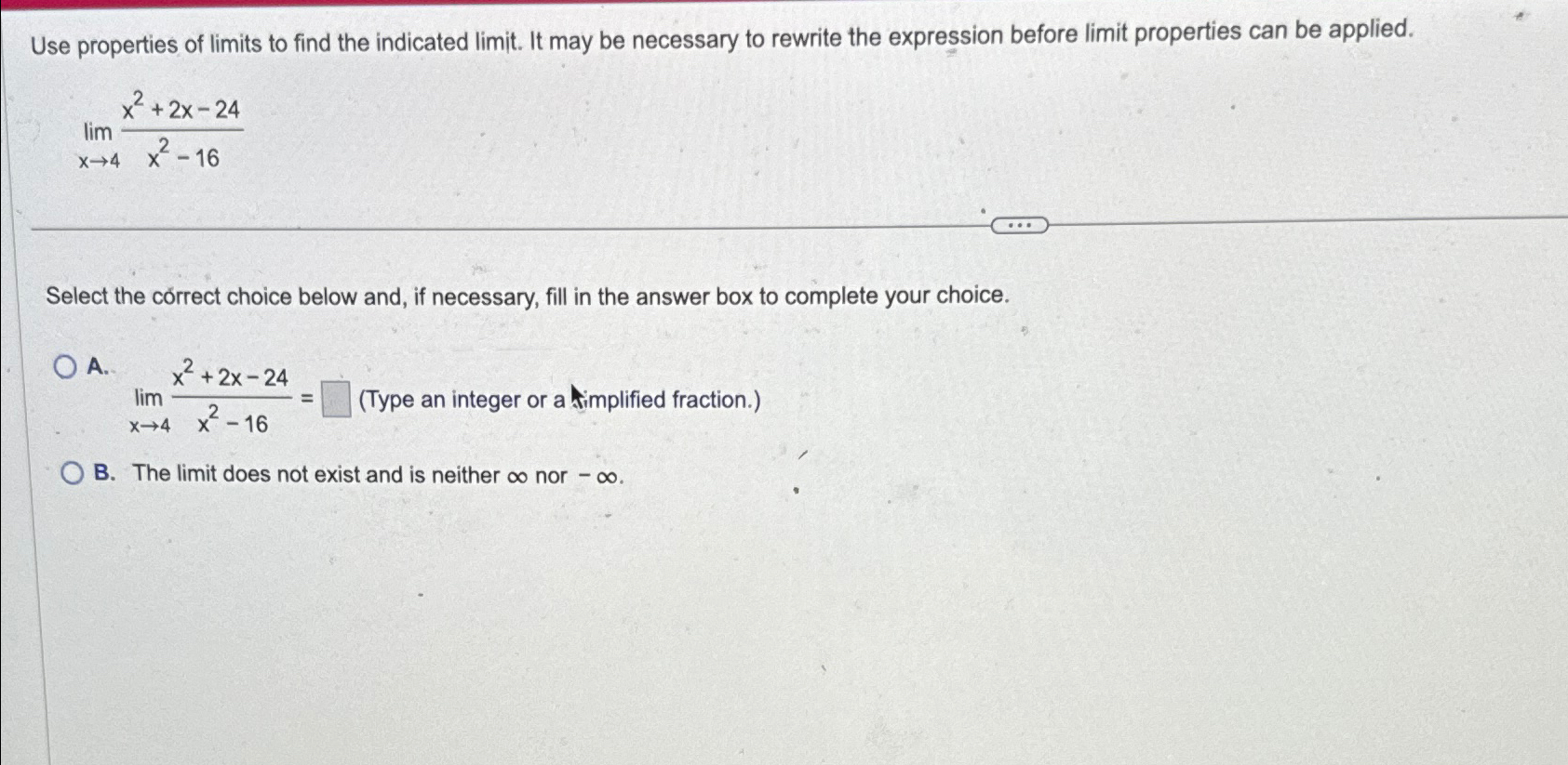 Solved Use properties of limits to find the indicated limit. | Chegg.com