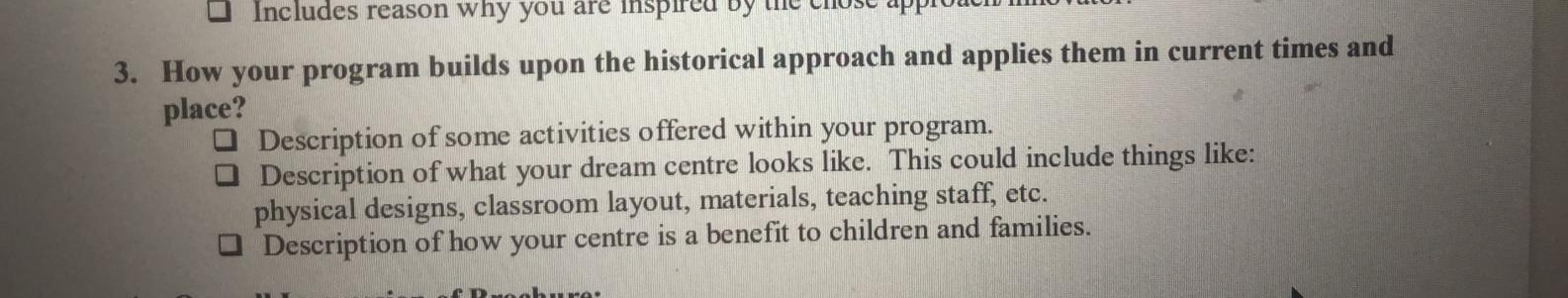 Solved How your program builds upon the historical approach | Chegg.com