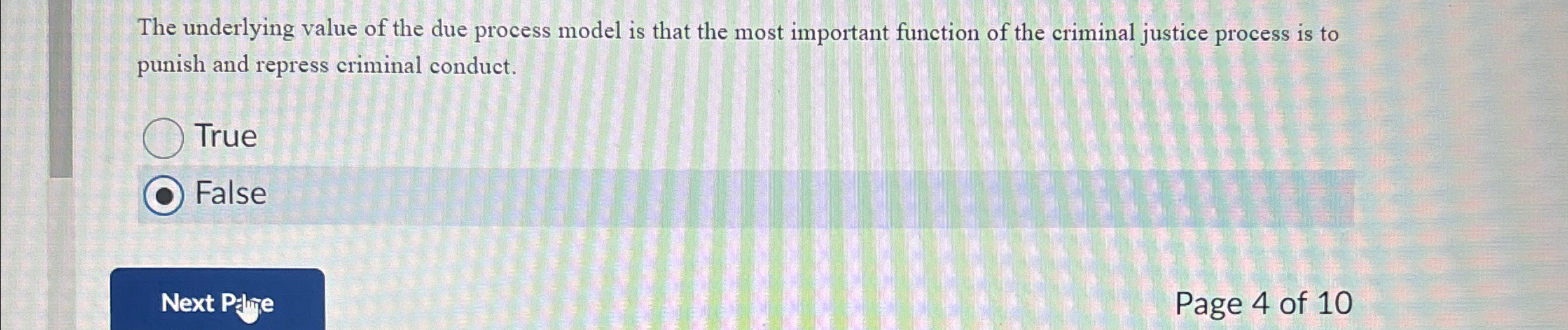 Solved The underlying value of the due process model is that | Chegg.com