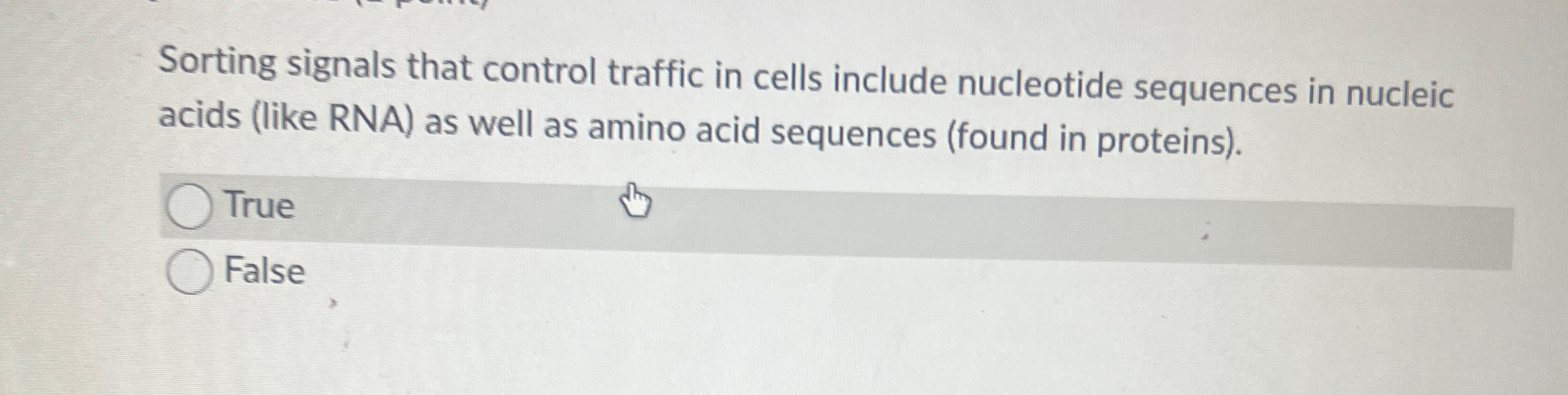 Solved Sorting signals that control traffic in cells include | Chegg.com