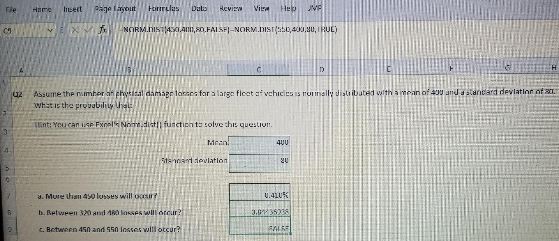 Solved File Home Insert Page Layout Formulas Data Review | Chegg.com
