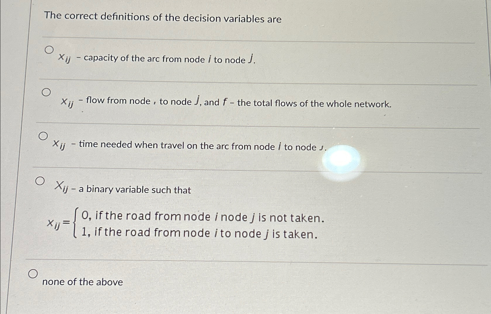 Solved The correct definitions of the decision variables | Chegg.com