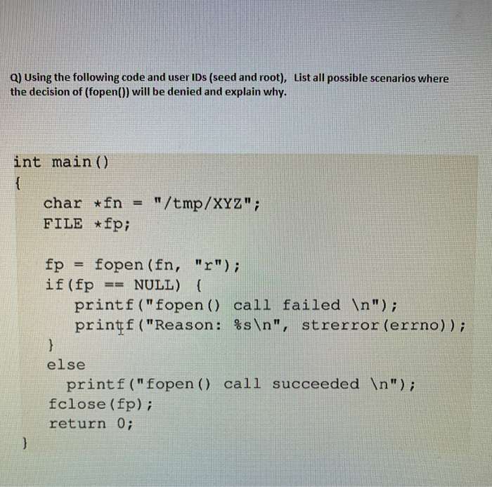 Solved Q) Using the following code and user IDs (seed and | Chegg.com