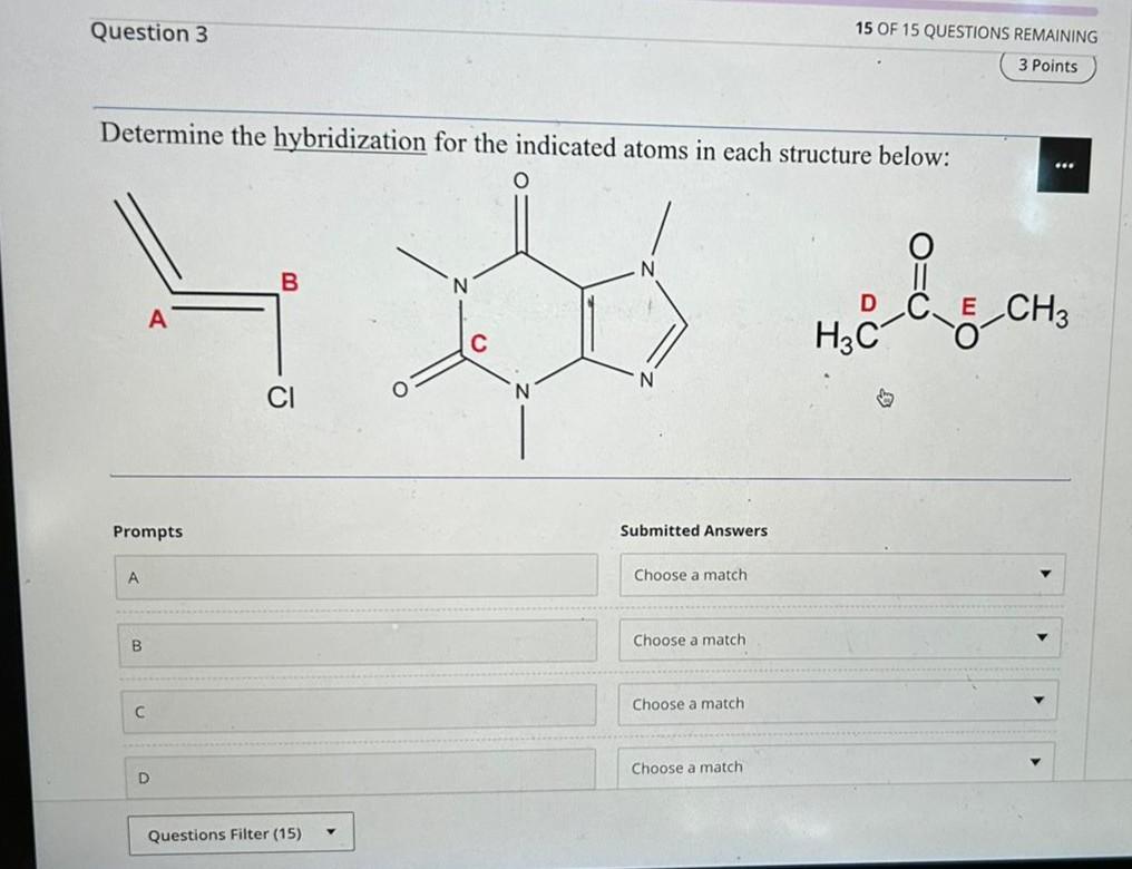 Solved Determine The Hybridization For The Indicated Atoms