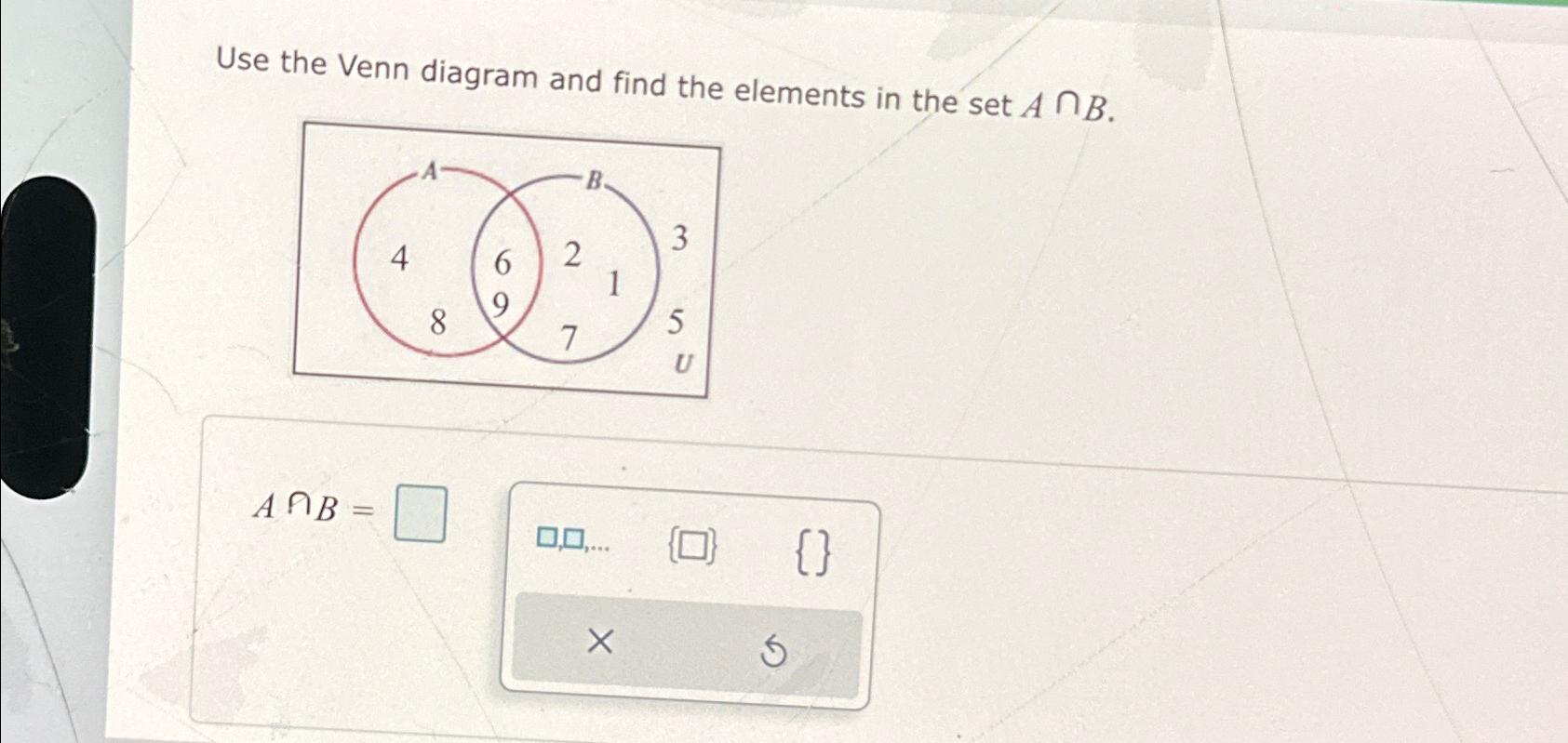 Solved Use the Venn diagram and find the elements in the set | Chegg.com