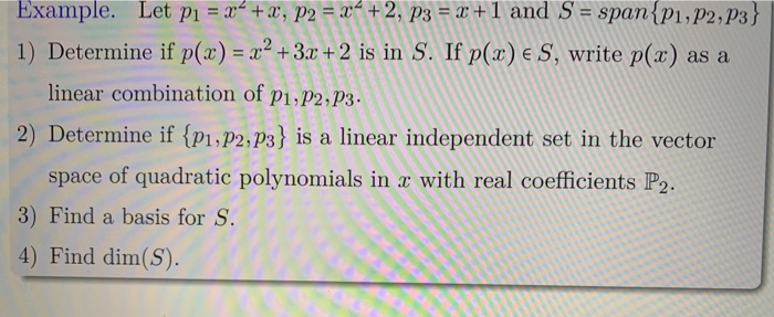 Solved Example. Let P1 = x++X, P2 = 24 +2, +3 = x + 1 and 5' | Chegg.com