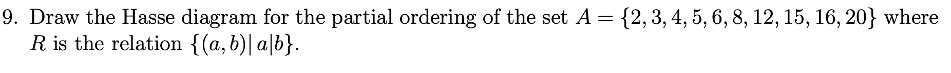 Solved Draw the Hasse diagram for the partial ordering of | Chegg.com