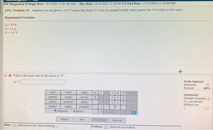 Solved (5\%b) Problem 15: Suppose you are given a 125 V | Chegg.com