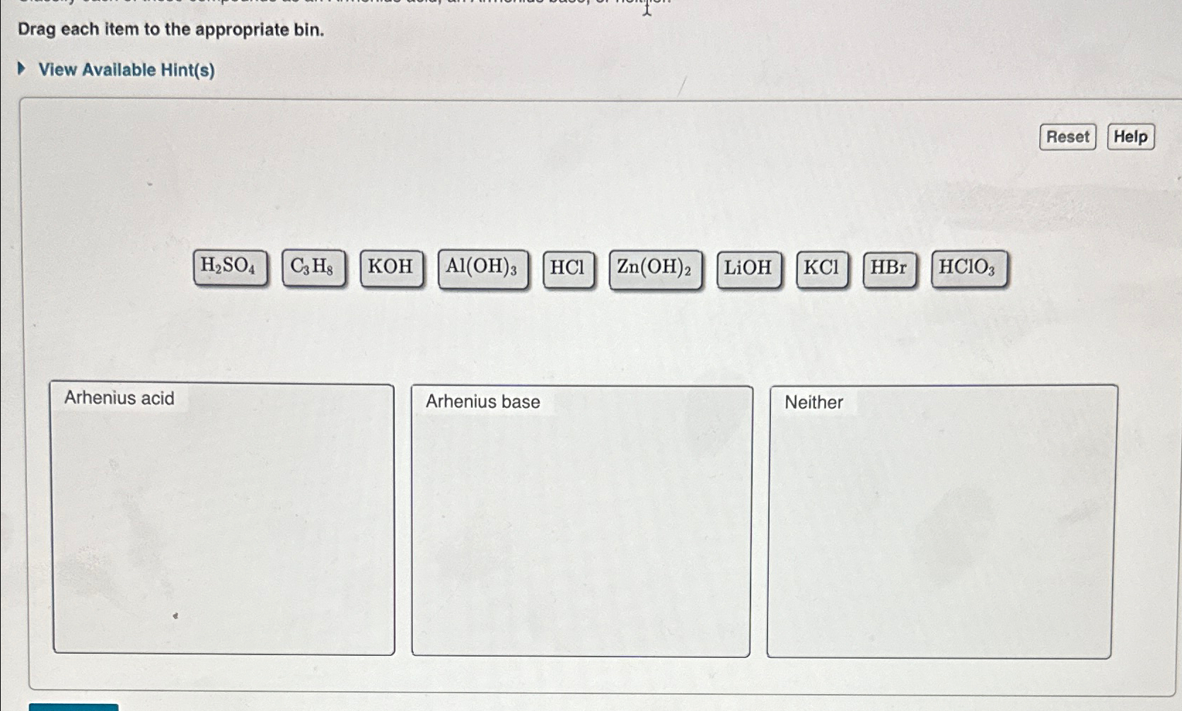 Solved Drag each item to the appropriate bin.View Available | Chegg.com