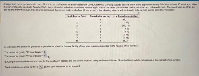 Solved A largor and more modem main post office is to be | Chegg.com