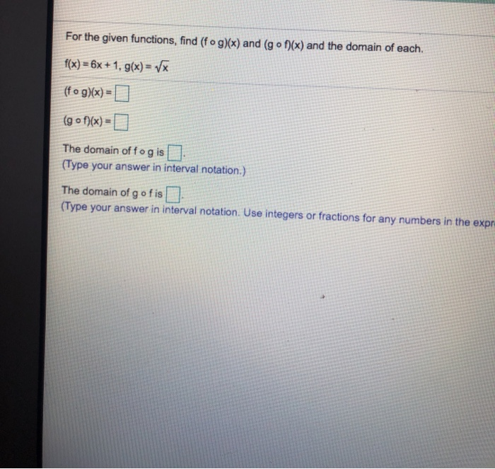 Solved For the given functions, find (fog)(x) and (gof)(x) | Chegg.com