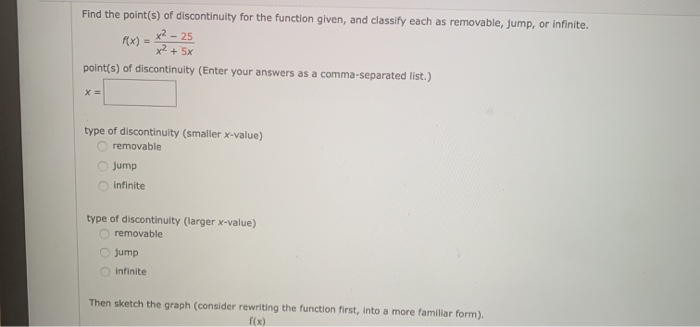 Solved Find the point(s) of discontinuity for the function | Chegg.com