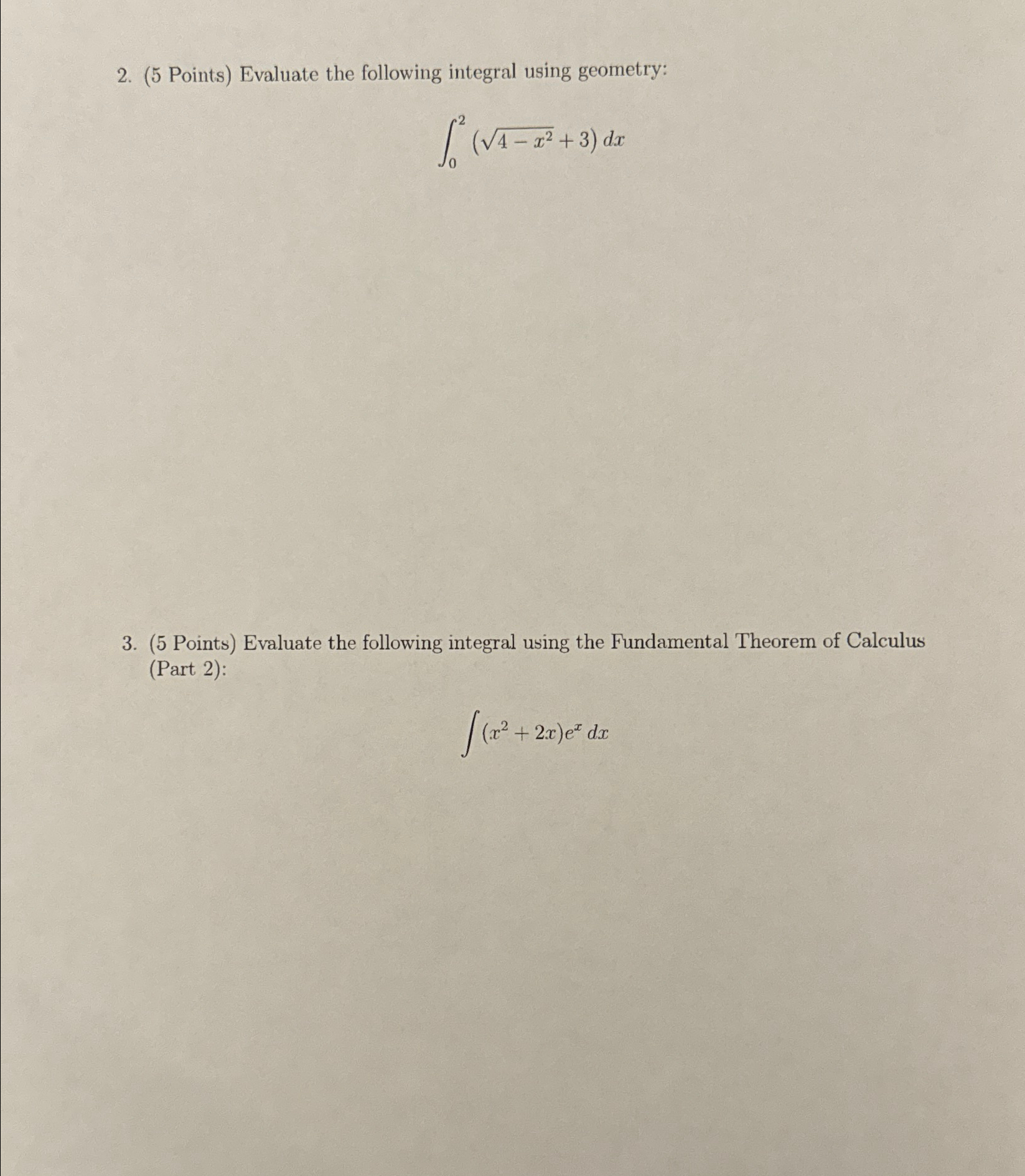 Solved (5 ﻿Points) ﻿Evaluate the following integral using | Chegg.com