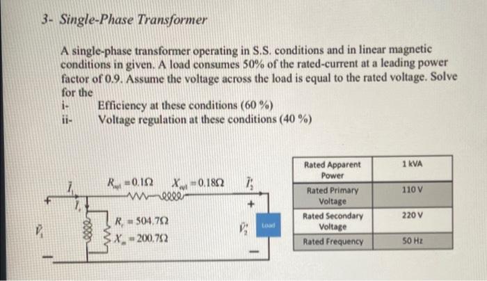 Single-Phase Transformer A single-phase transformer | Chegg.com