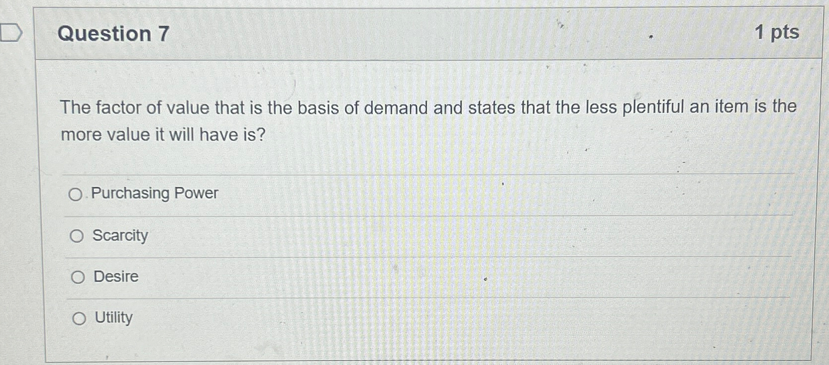 Solved Question 71 ﻿ptsThe factor of value that is the basis | Chegg.com