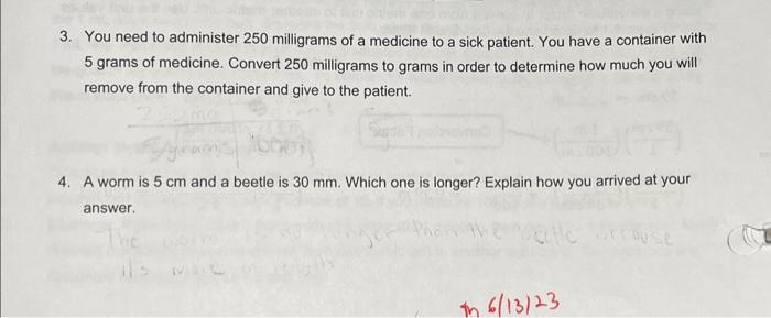 Solved 3. You need to administer 250 milligrams of a | Chegg.com