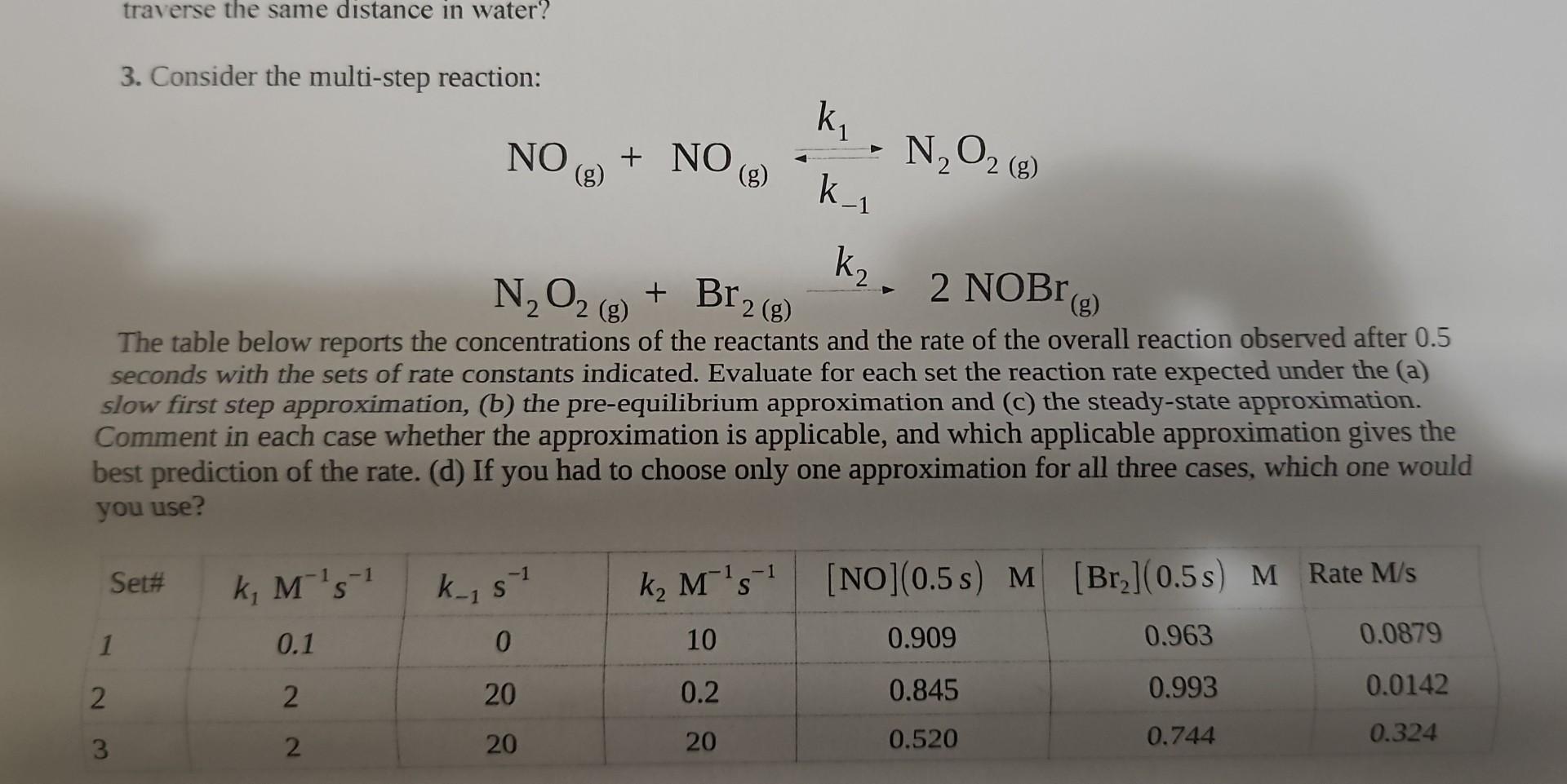 3. Consider the multi-step reaction: | Chegg.com