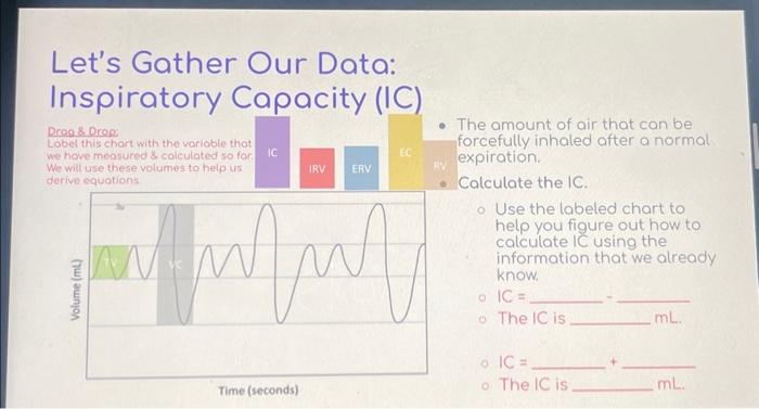 Solved Let's Gather Our Data: Inspiratory Capacity (IC) Drog | Chegg.com