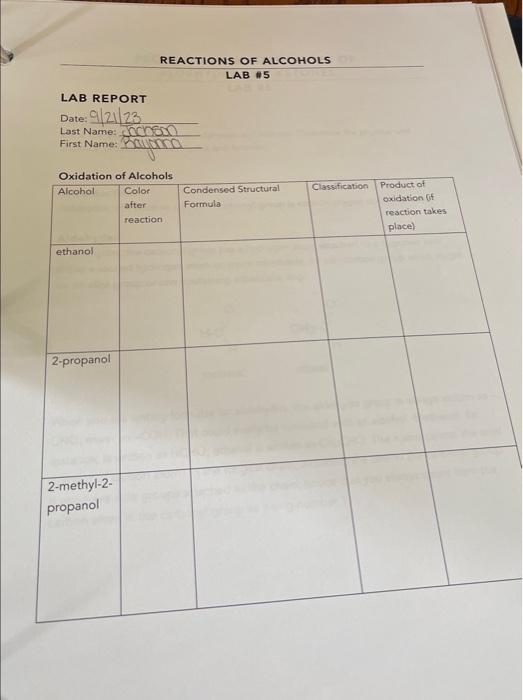 Solved LAB REPORT 9/21/23 Date: Last Name: closon First | Chegg.com