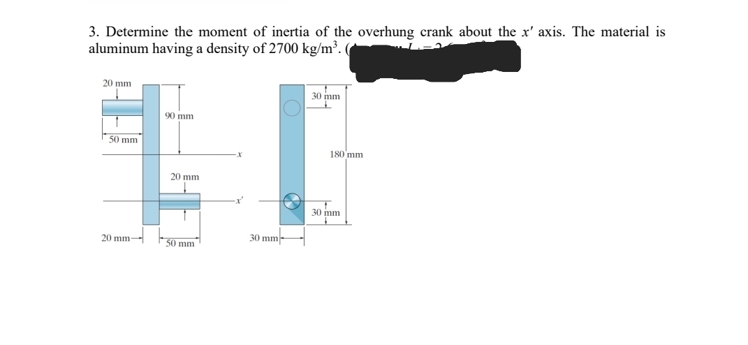Solved Determine the moment of inertia of the overhung crank | Chegg.com