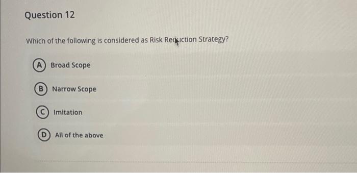 Solved Which of the following is considered as Risk | Chegg.com