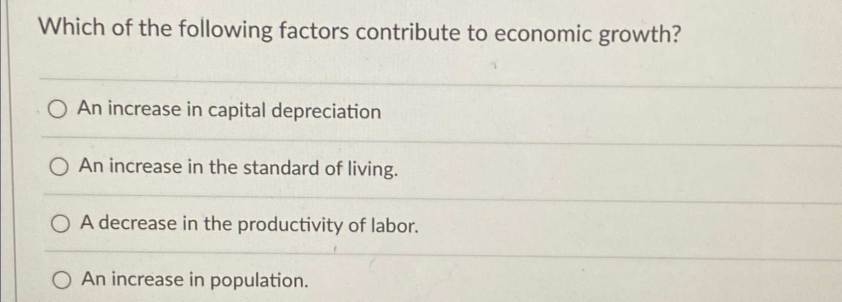 Solved Which of the following factors contribute to economic | Chegg.com