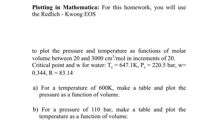 Plotting in Mathematica: For this homework, you will | Chegg.com