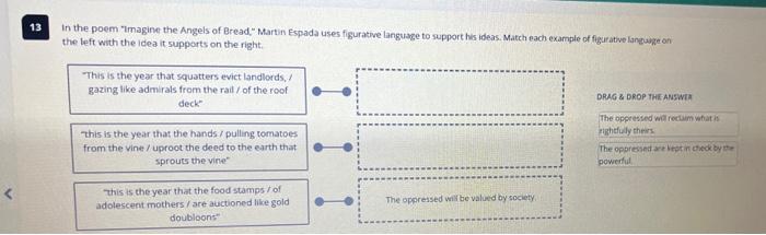 In the poem "Imagine the Angels of Bread," Martin | Chegg.com