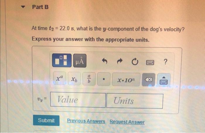 Solved A dog running in an open field has components of | Chegg.com