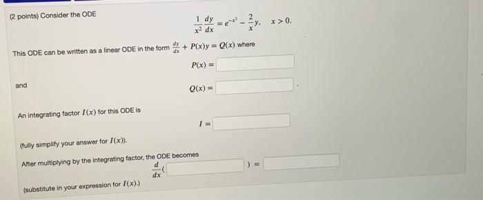 Solved X 1 Point Classify Each Of The Following Odes As