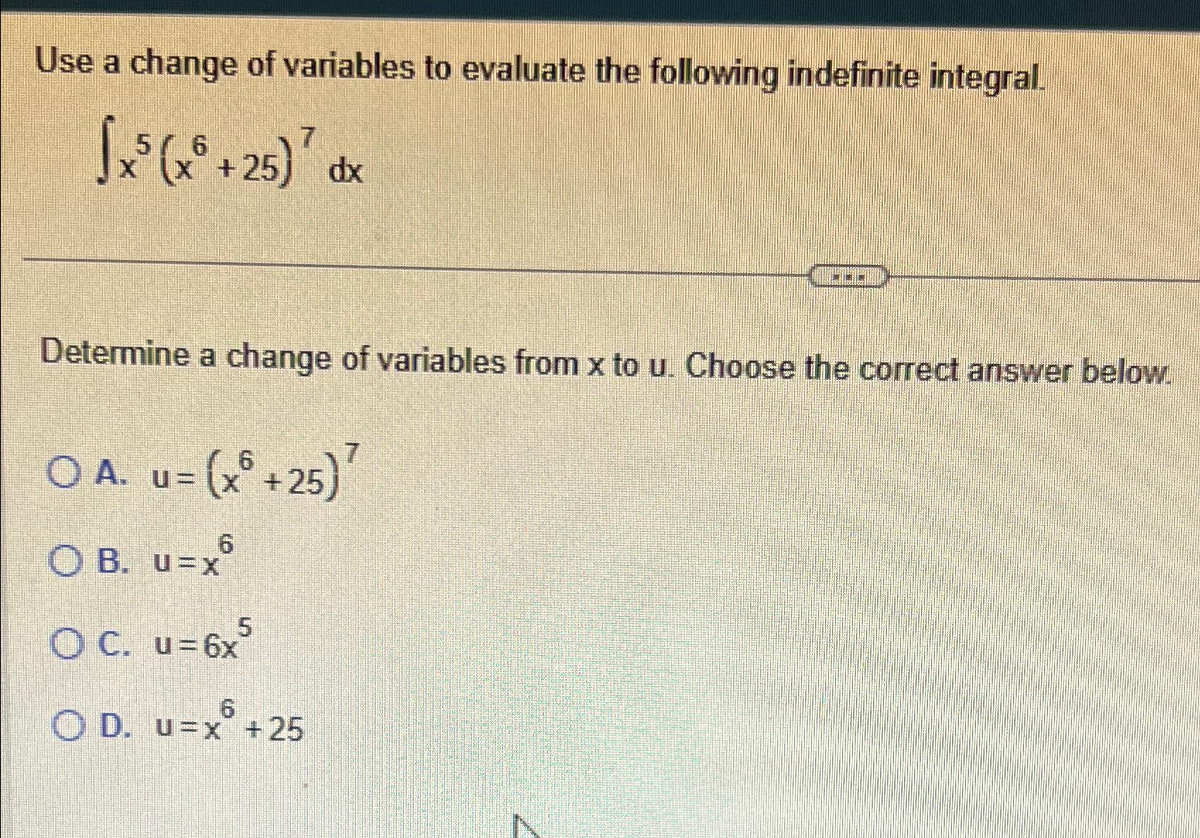 Solved Use a change of variables to evaluate the following | Chegg.com
