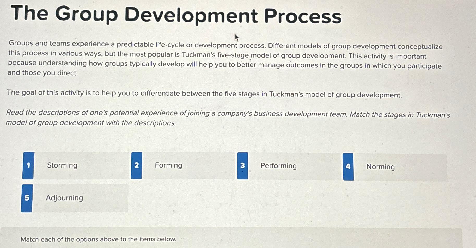 Solved The Group Development ProcessGroups and teams | Chegg.com
