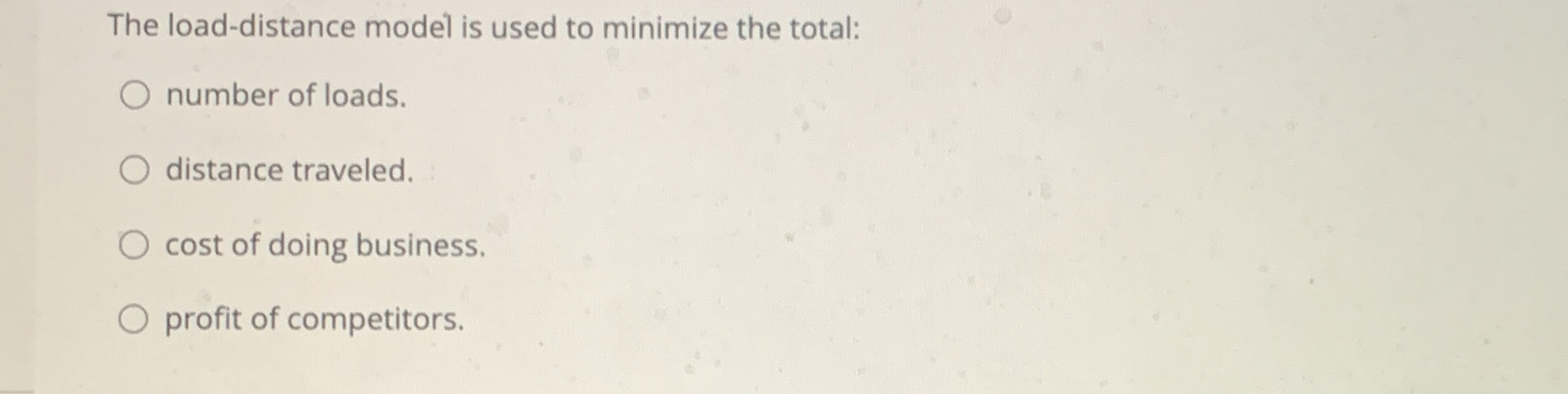 Solved The load-distance model is used to minimize the | Chegg.com