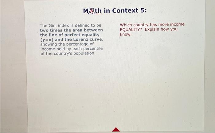 MA्AGth in Context 5: The Gini index is defined to be | Chegg.com