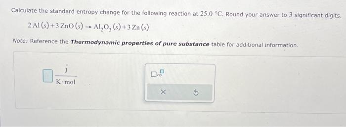 Solved calculate the standard entropy change for the | Chegg.com