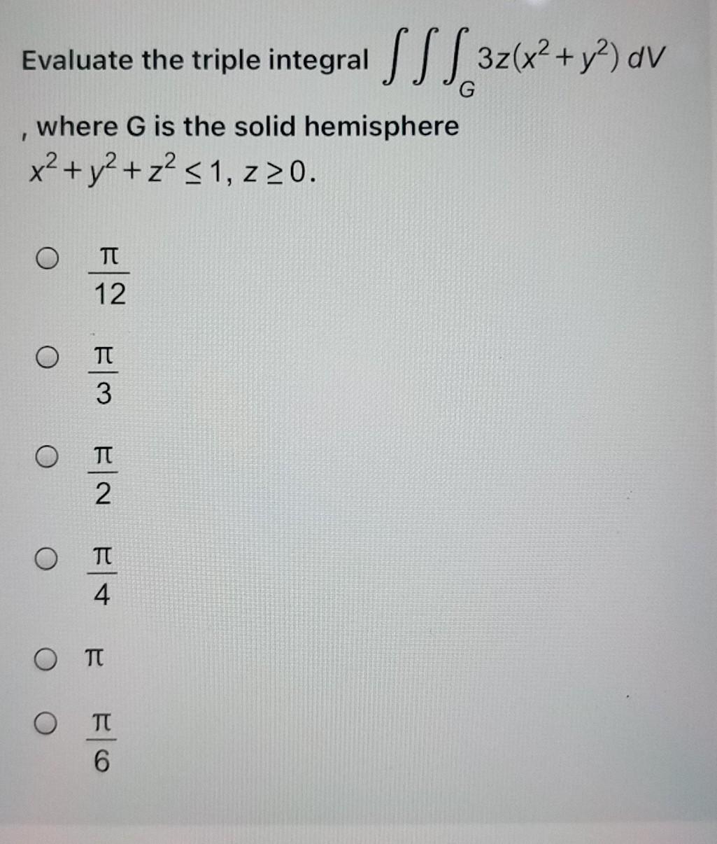 Solved Evaluate the triple integral triple integra SS [ | Chegg.com